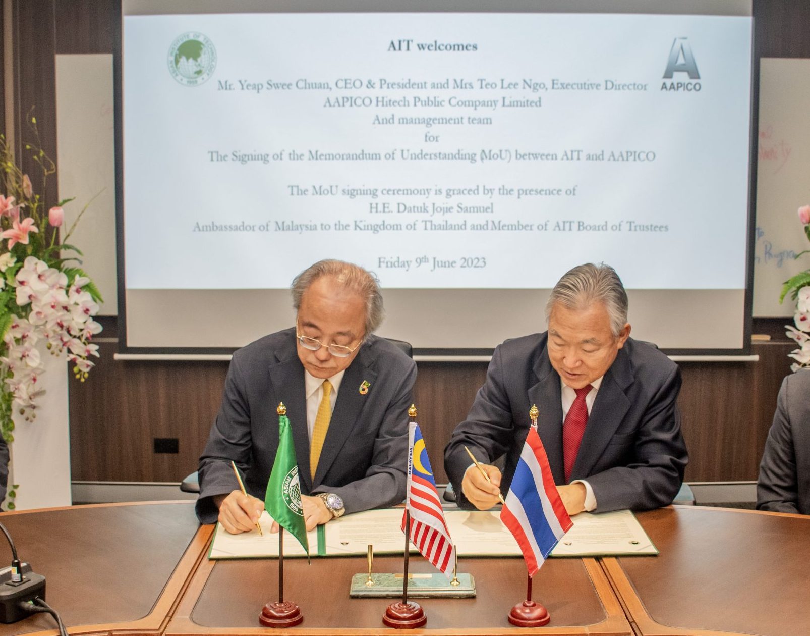 AIT signed a Memorandum of Understanding with AAPICO Hitech Public ...
