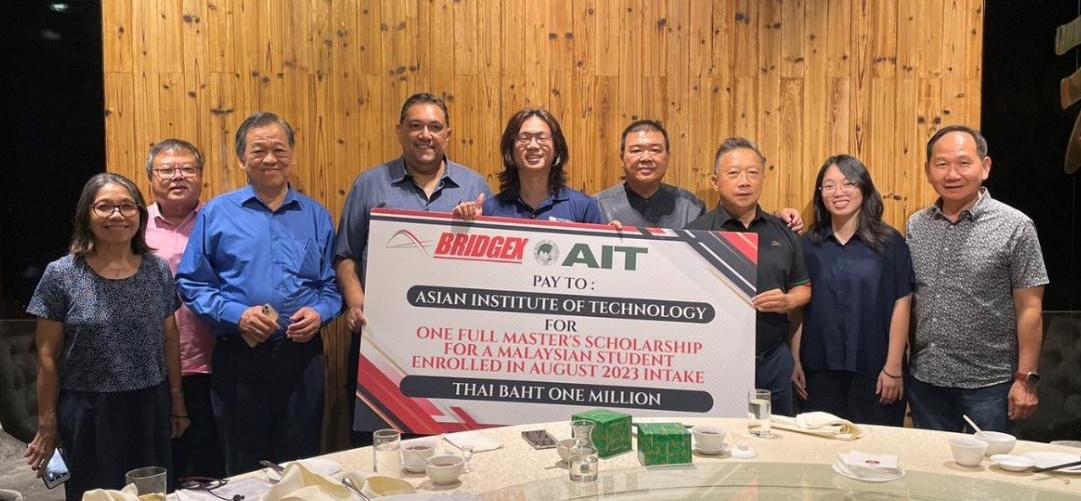 AIT received One Full Master’s Scholarship from Bridgex Bina Sdn Bhd for August 2023 intake ...