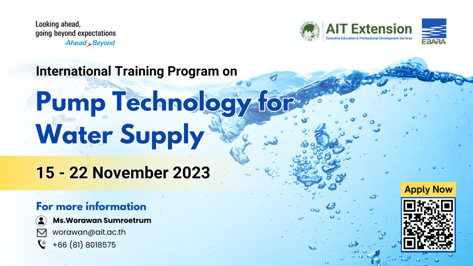 International Training Course on "Pump Technology for Water Supply ...