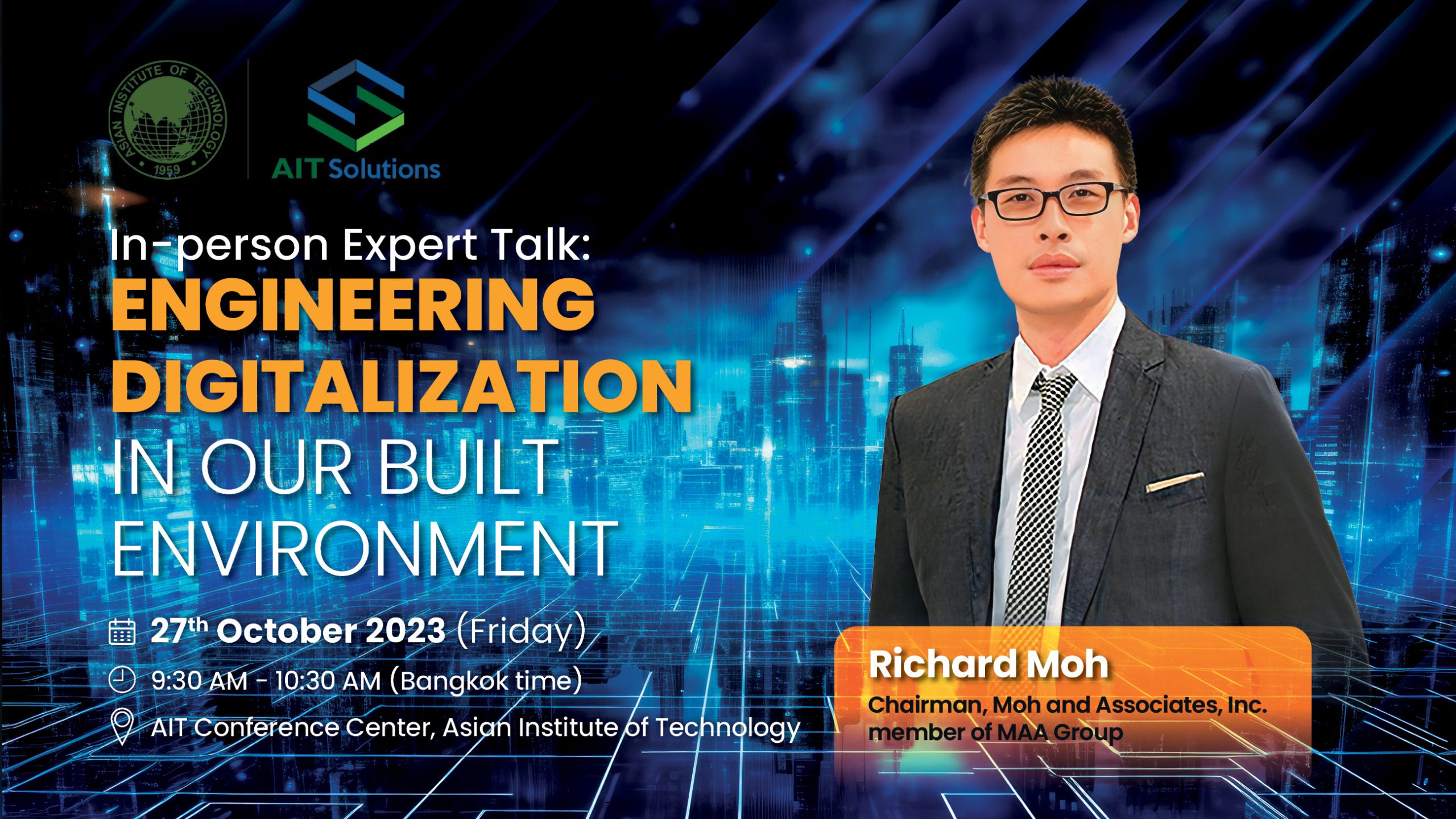 Expert Talk on "Engineering Digitalization in our Built Environment" - Asian Institute of Technology