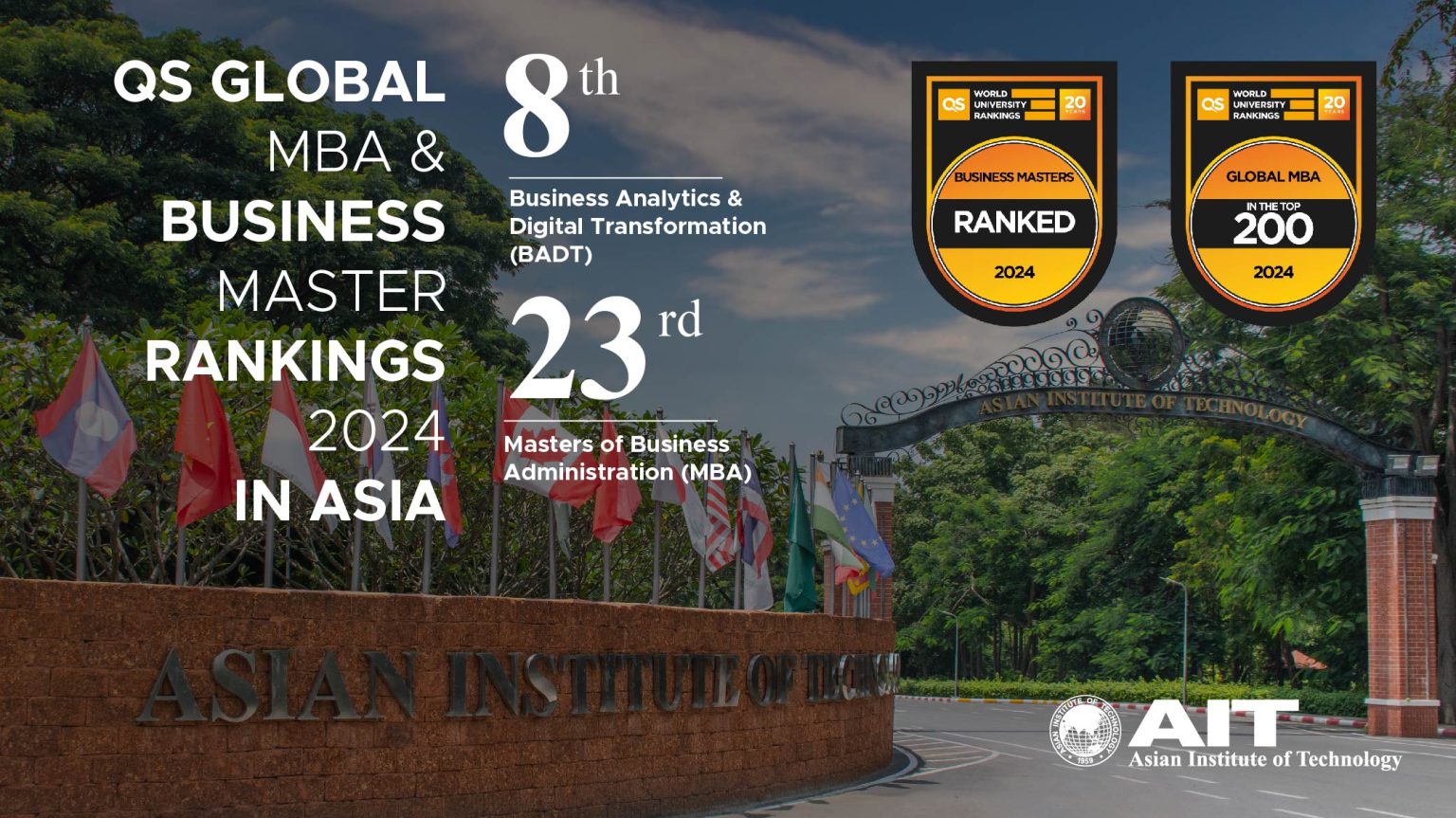AIT's MBA and BADT Programs Achieve Top Ranking in Thailand for ...