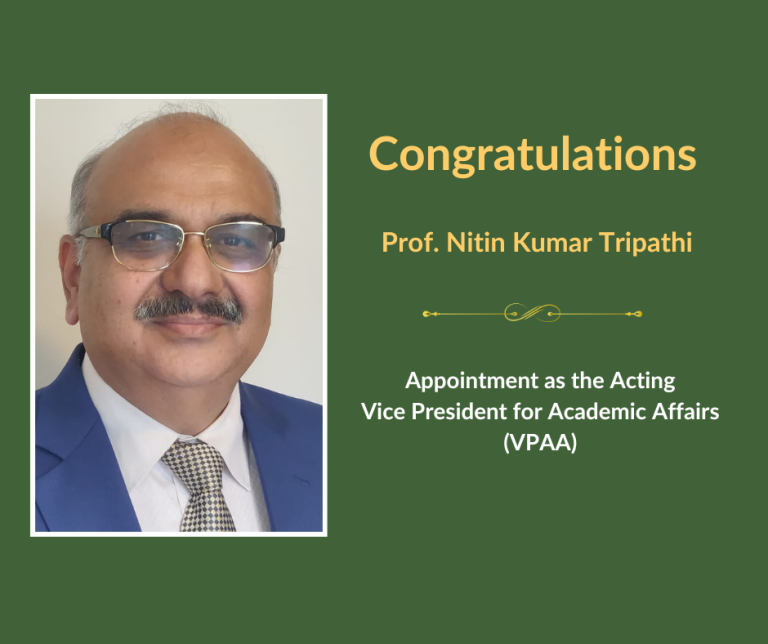 Professor Nitin Kumar Tripathi Appointed Acting Vpaa At Ait Asian Institute Of Technology